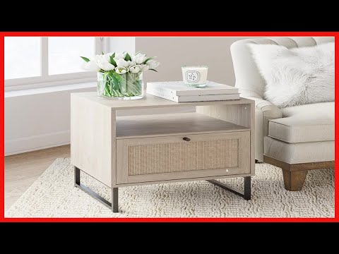 Nathan James Mina Side, End Table Wood Finish & Matte Accents with Storage for Living Room or Nights