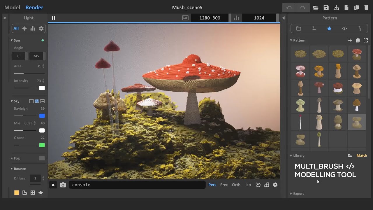 Multi_brush shader for MagicaVoxel