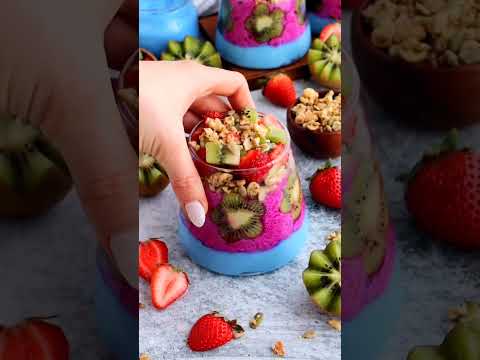 How gorgeous is this Pink Pitaya Chia Pudding?! 💖🌈🥰 #dessert #icecream #trending #recipe #cocktail