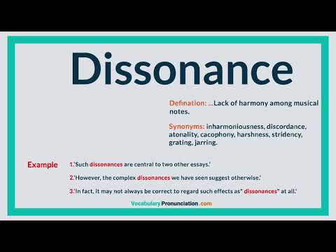 How to Pronounce DISSONANCE l Definition and Synonyms of DISSONANCE by vocabularypronunciation com
