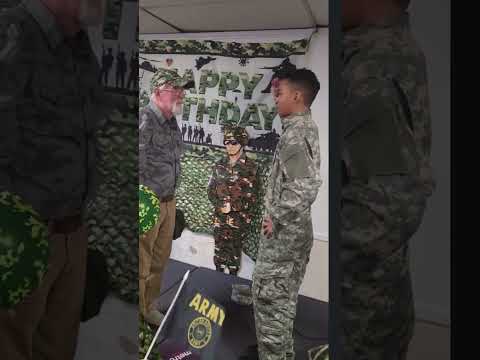 Vietnam Veteran Gives A Future Soldier His Hat With All His Medals On It!
