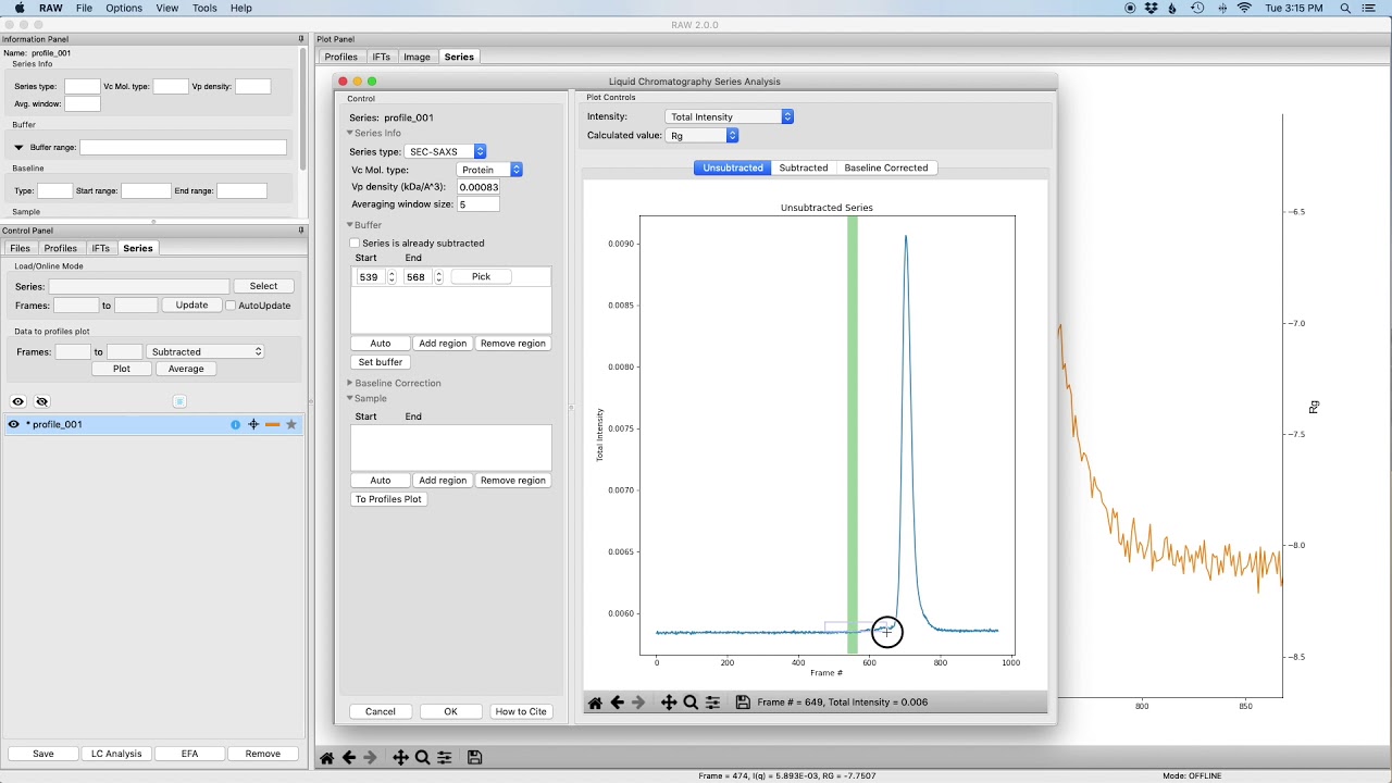 BioXTAS RAW - Basic SEC-SAXS analysis