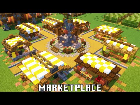 How to build Medieval Village 19/20 : Marketplace - Minecraft Tutorial