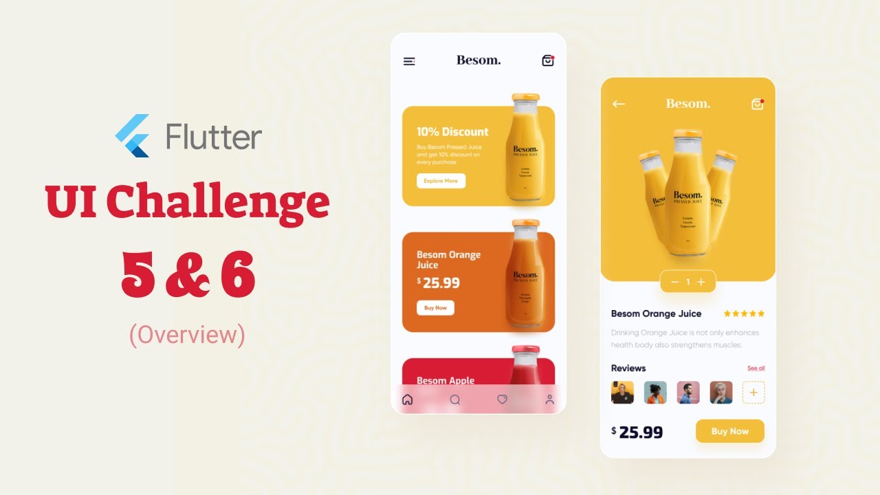 Flutter UI Challenge 5 & 6 overview from Flutter4fun.com blog