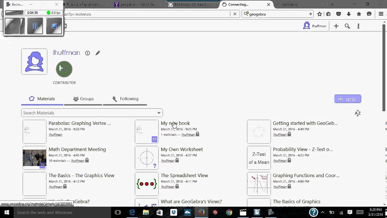 Tutorial on making a GeoGebra book