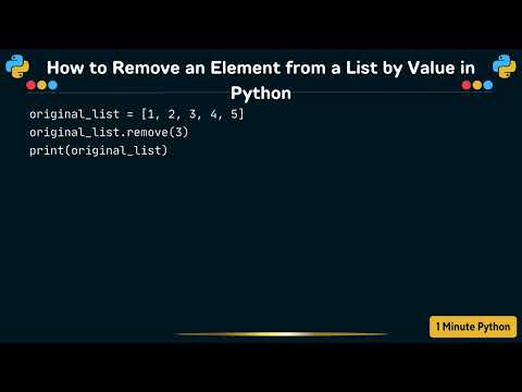 How to Remove an Element from a List by Value in Python