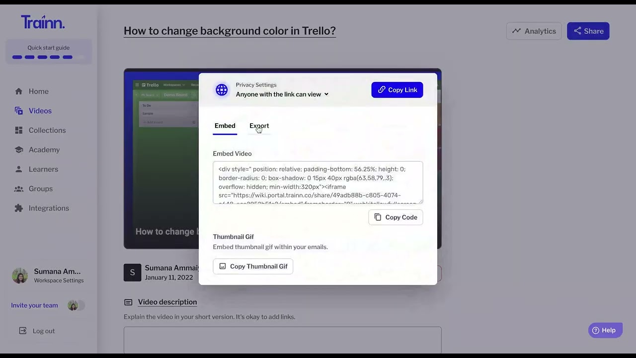 How to export a video as a pdf & a step-by-step image guide?