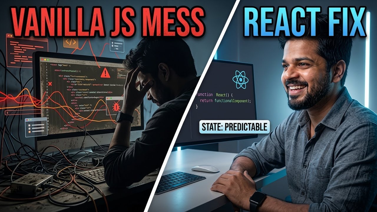 The Real Problem With Vanilla JavaScript (React Solves This)