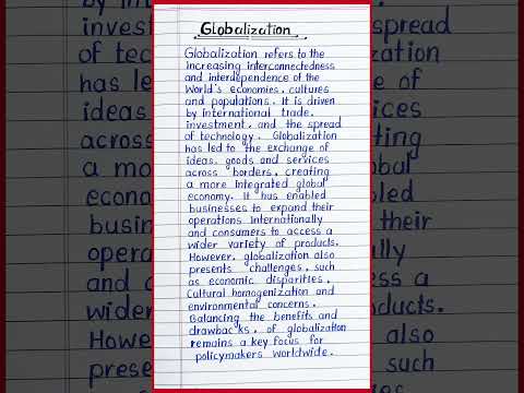 Essay On Globalization In English | Short Essay Writing In English | #shorts #shortvideo#shortsvideo