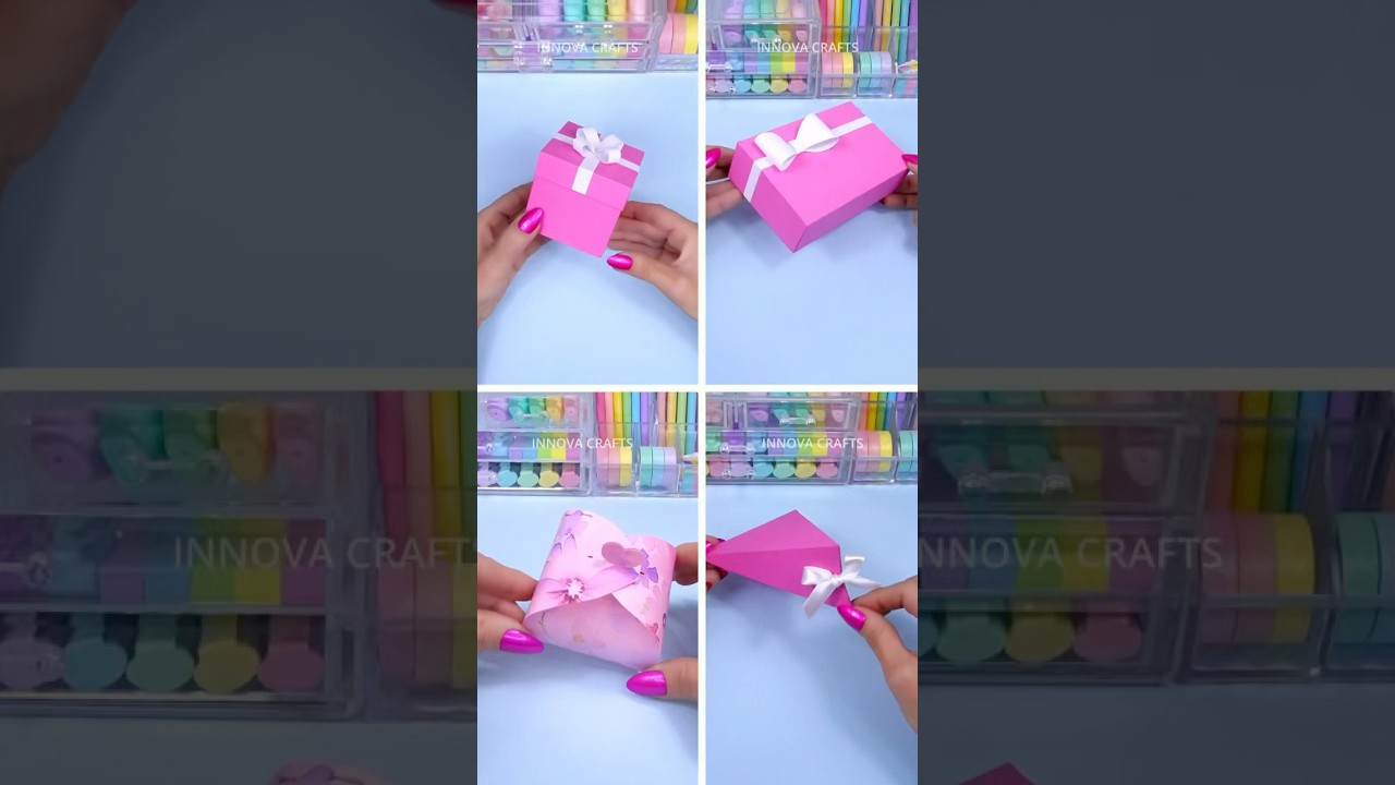Easy paper crafts and cute gift ideas 💖 Gift box #diy #craft #gift #giftideas #art #artandcraft