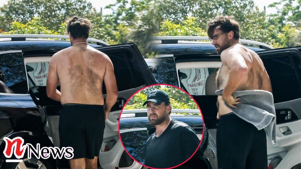 Big Yeti’ Travis Kelce goes shirtless in Miami after sweaty NFL training session