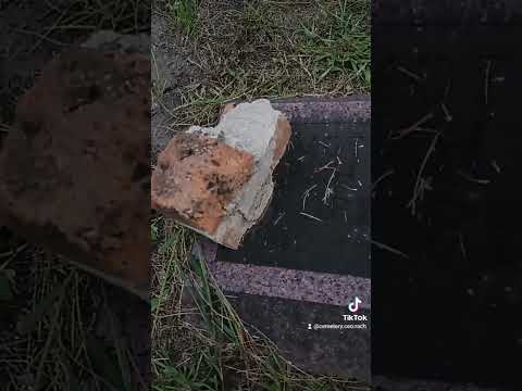 3 family member triangle bordered burial plot in cemetery with gravestones