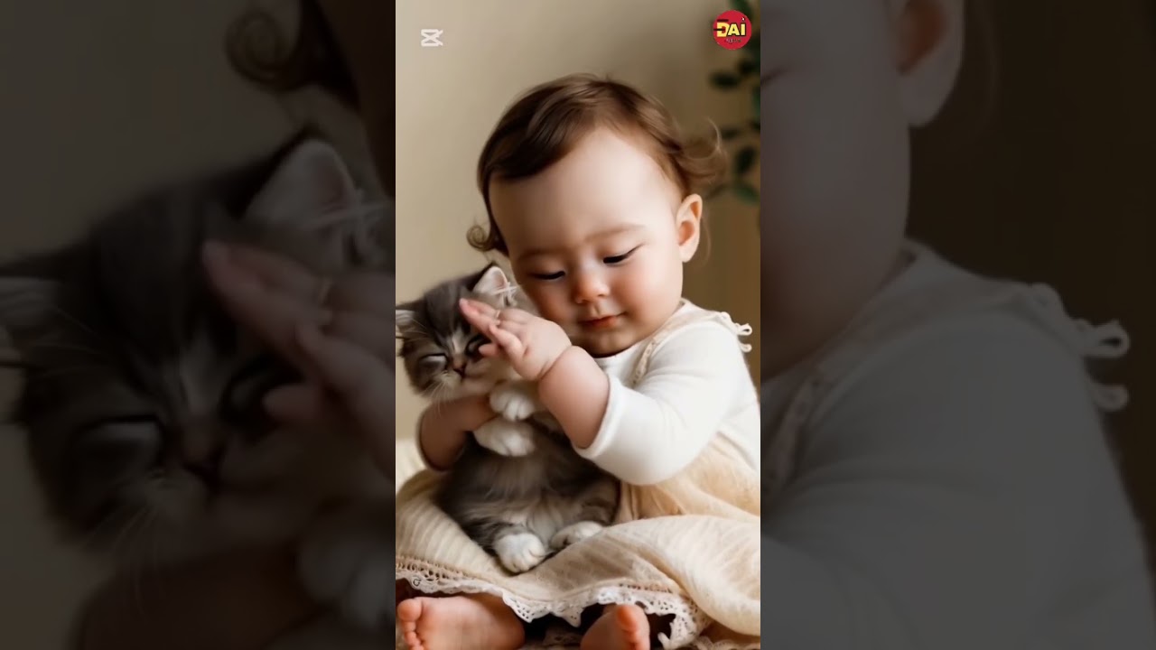 Adorable Baby Girl Plays with Furry Friend | Heartwarming AI | Generated Video | Dumiyaai | WDDE