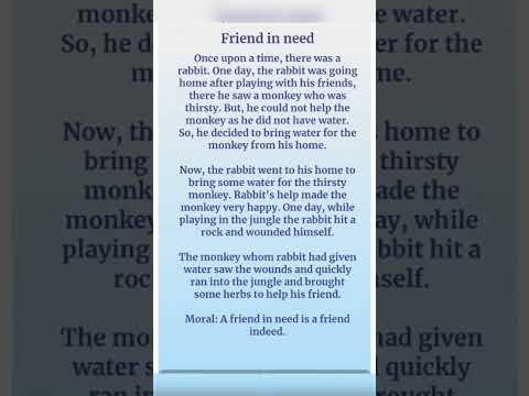 english story ( a friend in need is a friend indeed)