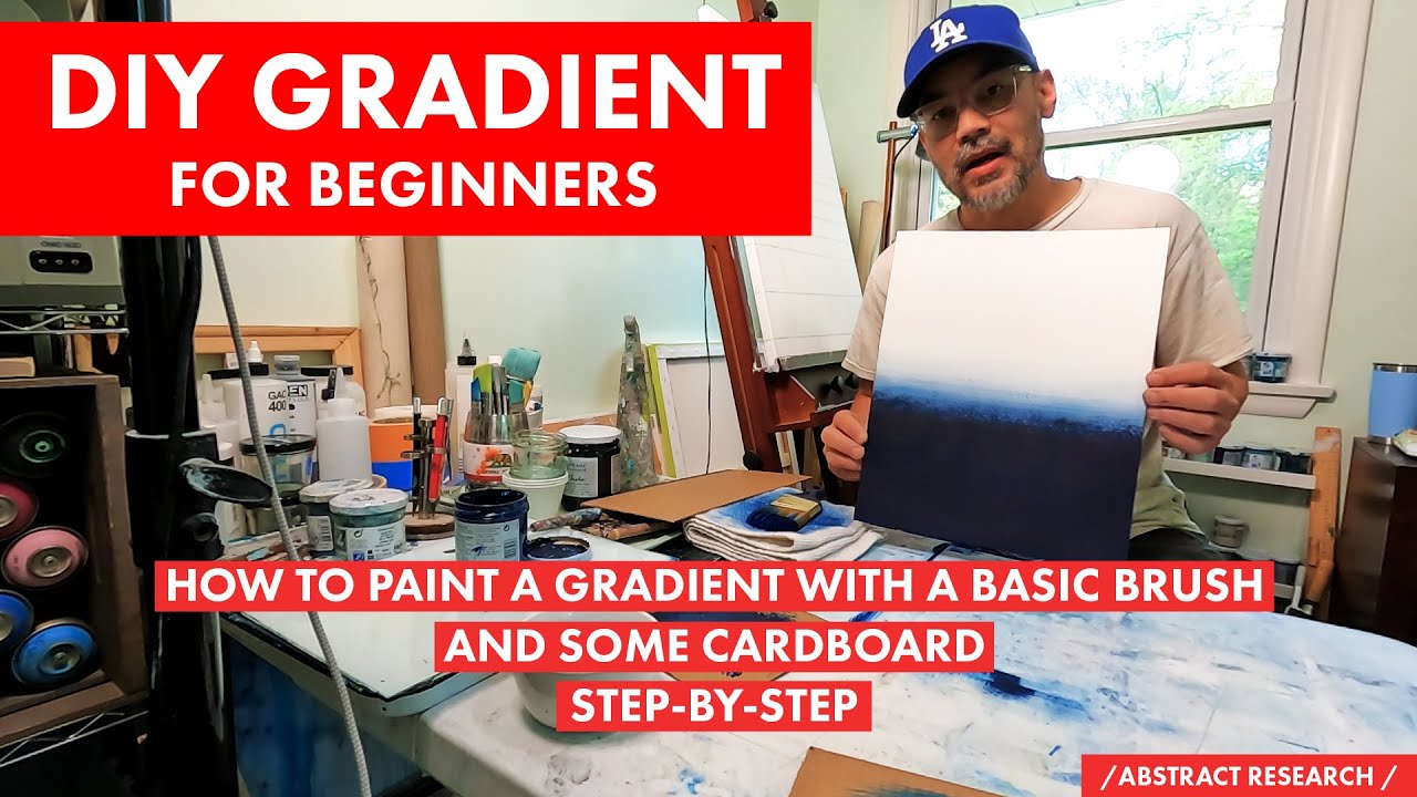 How to Paint a Gradient w/ a Basic Brush and Cardboard | DIY Art Step-by-Step