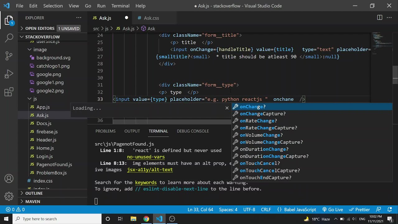 stack overflow clone part #8-1  using react JS and redux | Ask question page design