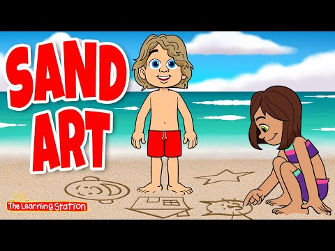 Sand Art ♫ Beach Activities for Kids ♫ Drawing In Sand ♫ Action Songs by The Learning Station