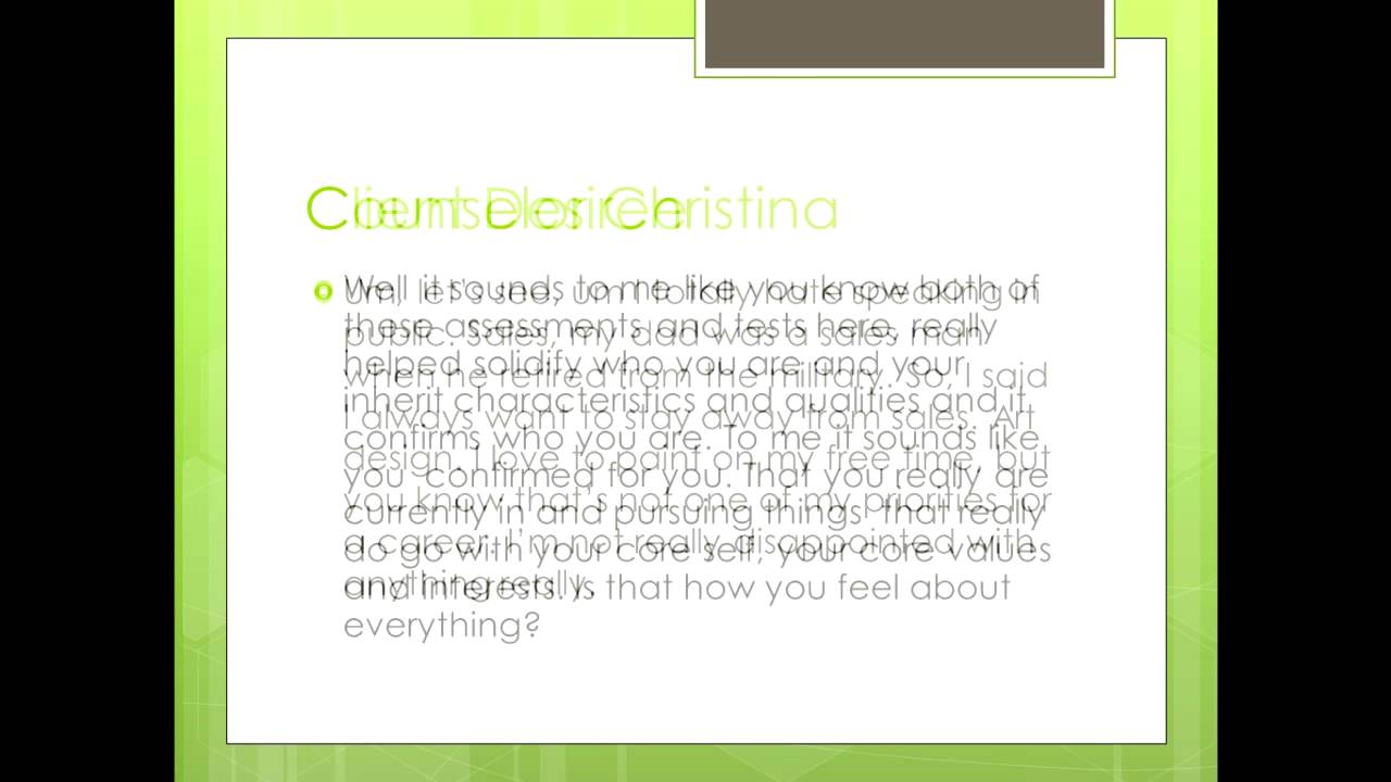 Counseling Simulation Verbatim