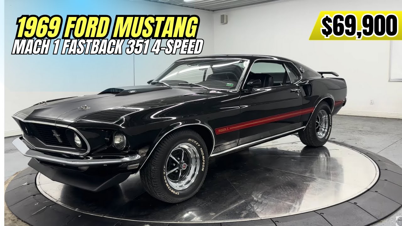1969 Ford Mustang Mach 1 Fastback 351 4-Speed | Raven Black Classic Muscle Car $69,900