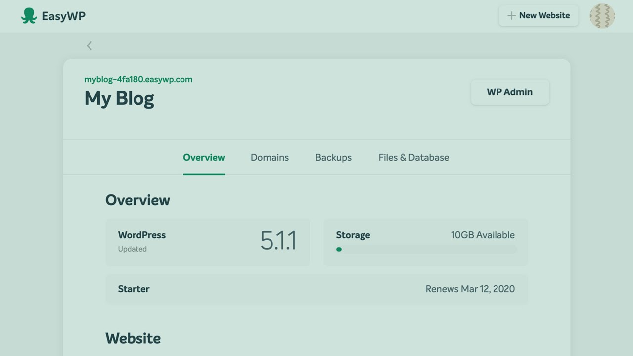 Set up your website in under a minute with EasyWP