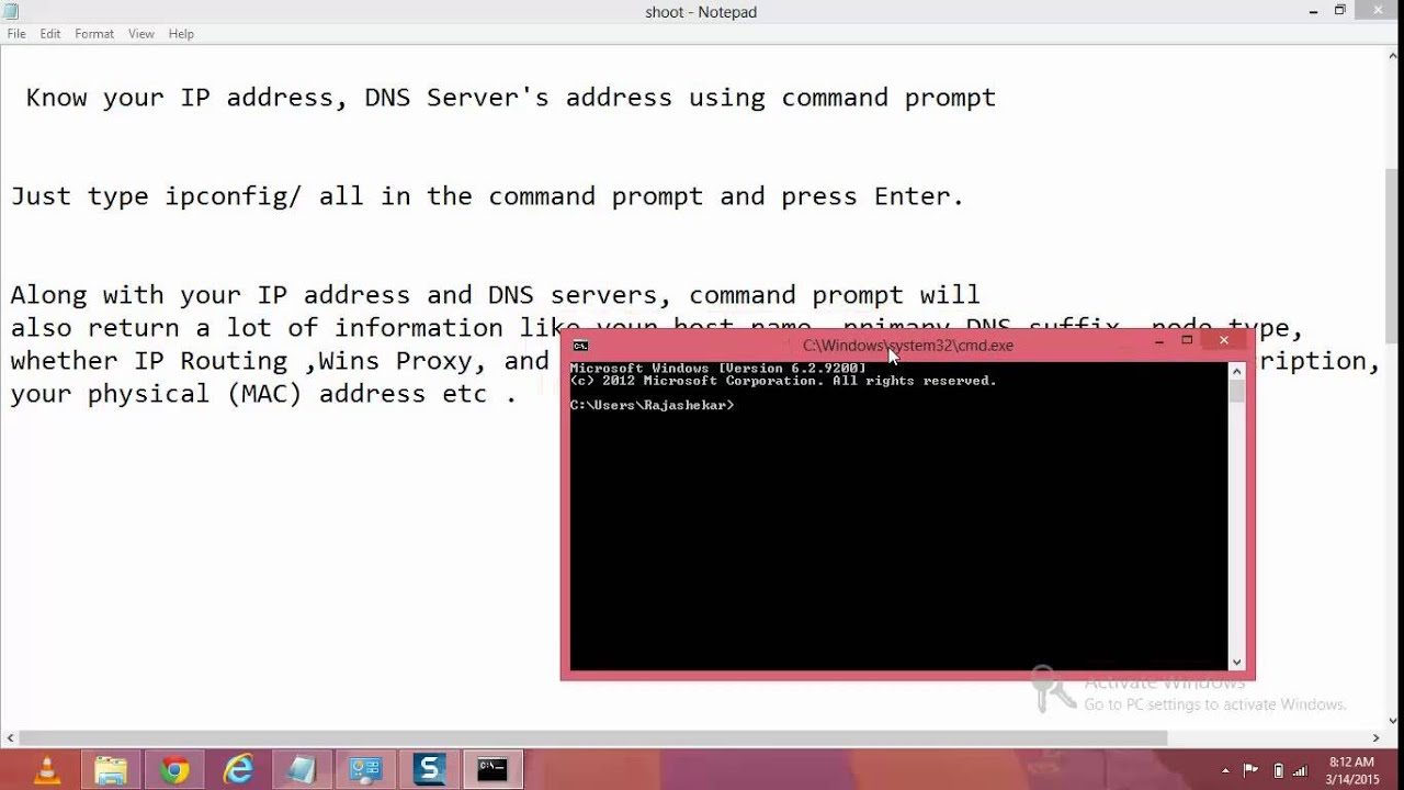 How To Know Your IP Address, DNS Server's Address Using Command Prompt