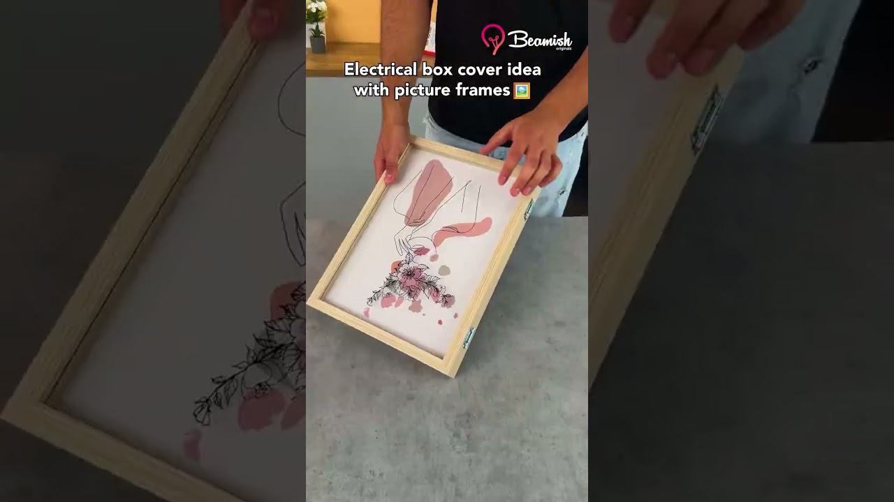 Electrical box cover idea with picture frames 🖼️ #electrical #cover #idea