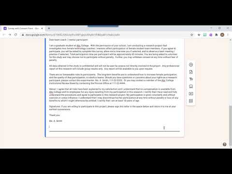 Creating a Google Form Survey with a Consent Letter