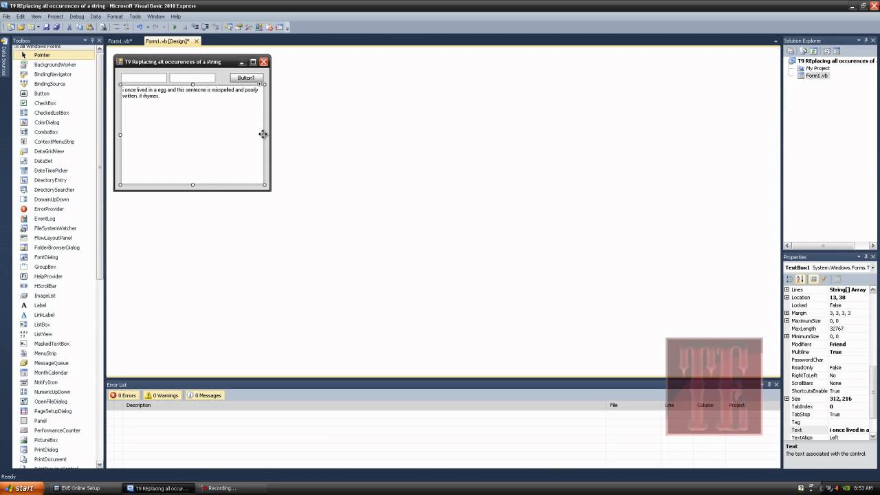 T9 Replacing all occurences of a string