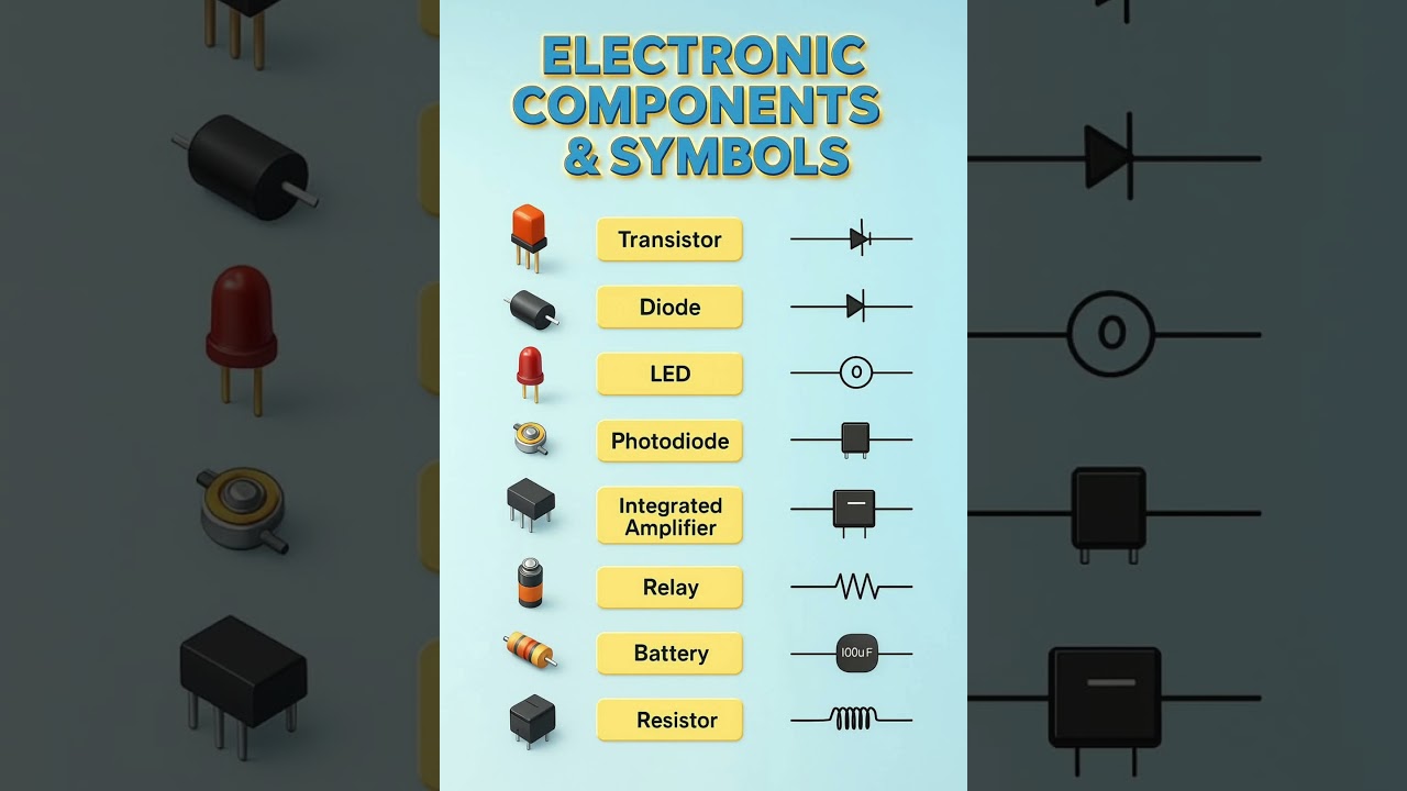 Top Electronic Components & Symbols| Beginners Circuit Guide 🔥