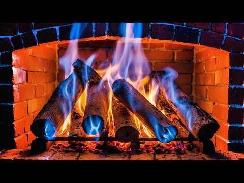 Cozy Rest & Flame Whispers – 12H Fireplace with Blue Flames, Birch Logs, and Gentle Ember Sounds