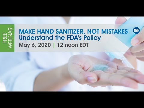 Make Hand Sanitizer, Not Mistakes: Understand the FDA Policy
