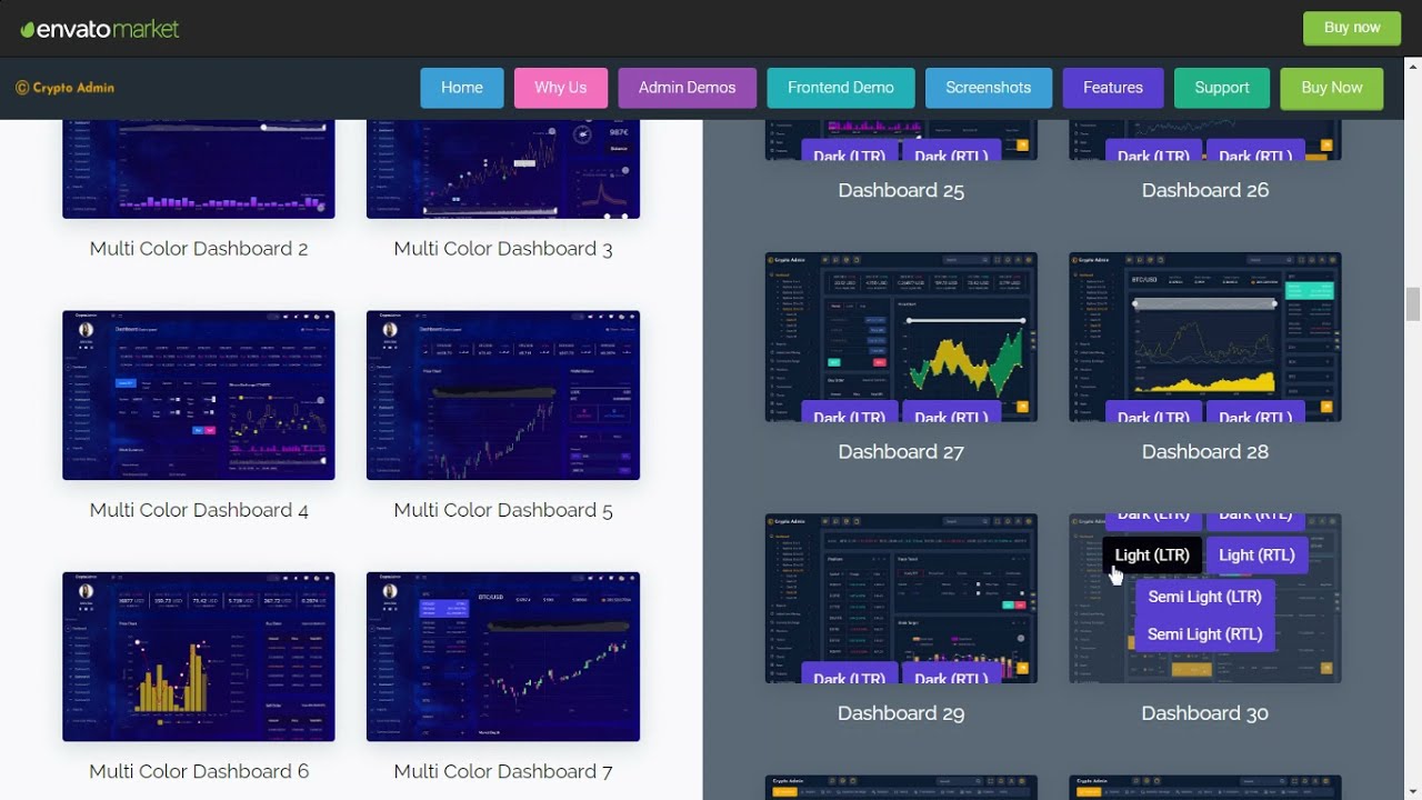 Crypto ICO Dashboard template with Light LTR Theme