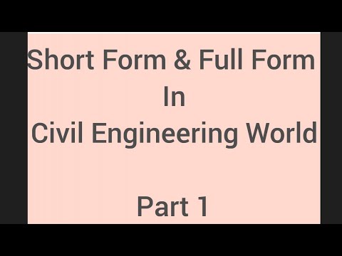 Short Form & Full Form In Civil Engineering World|Civil Engineering Abbreviation|Sea Of Construction