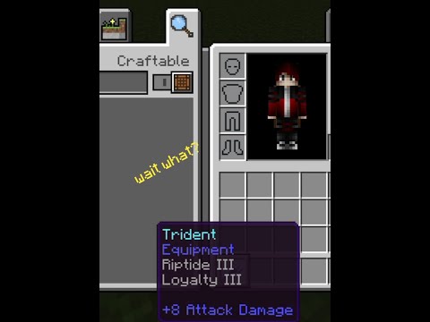 What if we use Loyalty + Riptide enchantment in trident in Minecraft? #shorts #minecraft #gaming