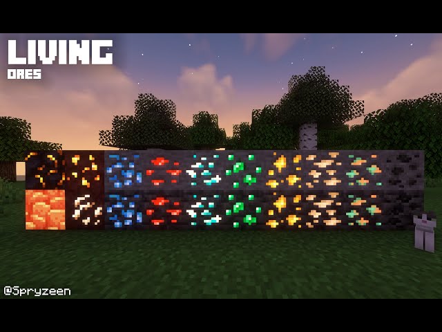 Spryzeen's Living ores (Emissive version) Minecraft Texture Pack