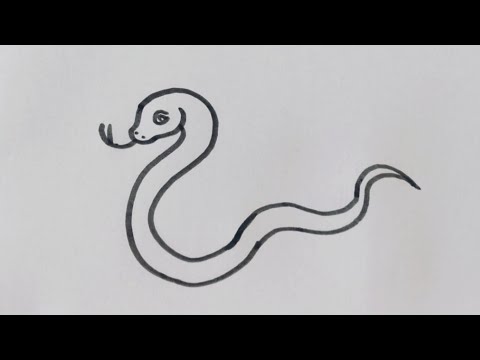 How to draw a Snake π/Easy drawing step by step/Easy and simple snake drawing for kids.