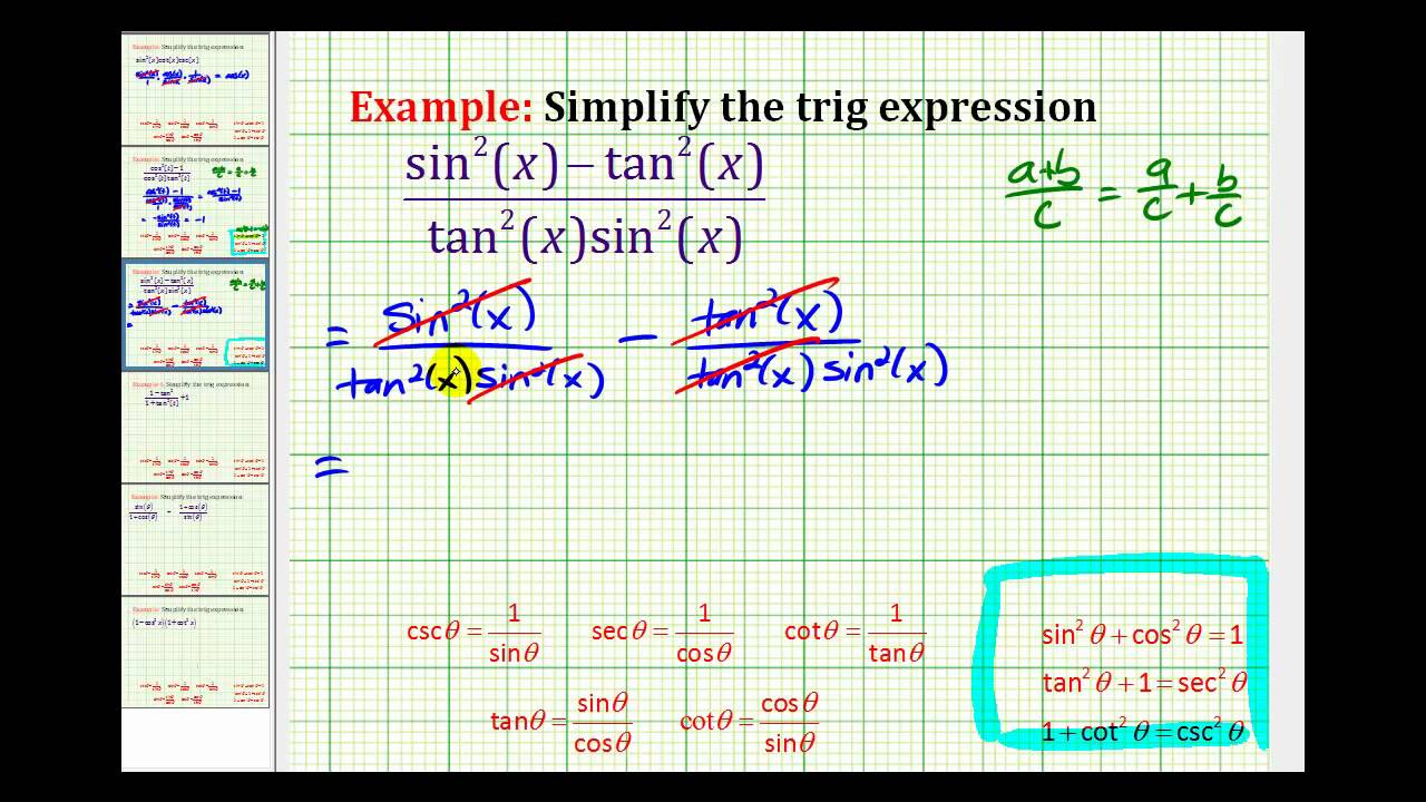 Example 3: Simplifying a Trigonometric Expression