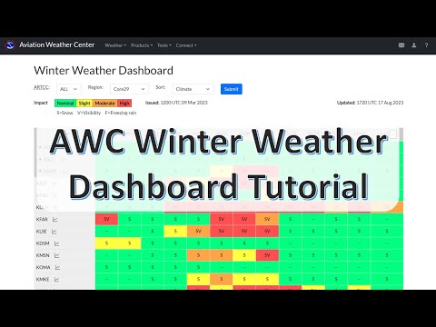 AWC Winter Weather Dashboard Tutorial