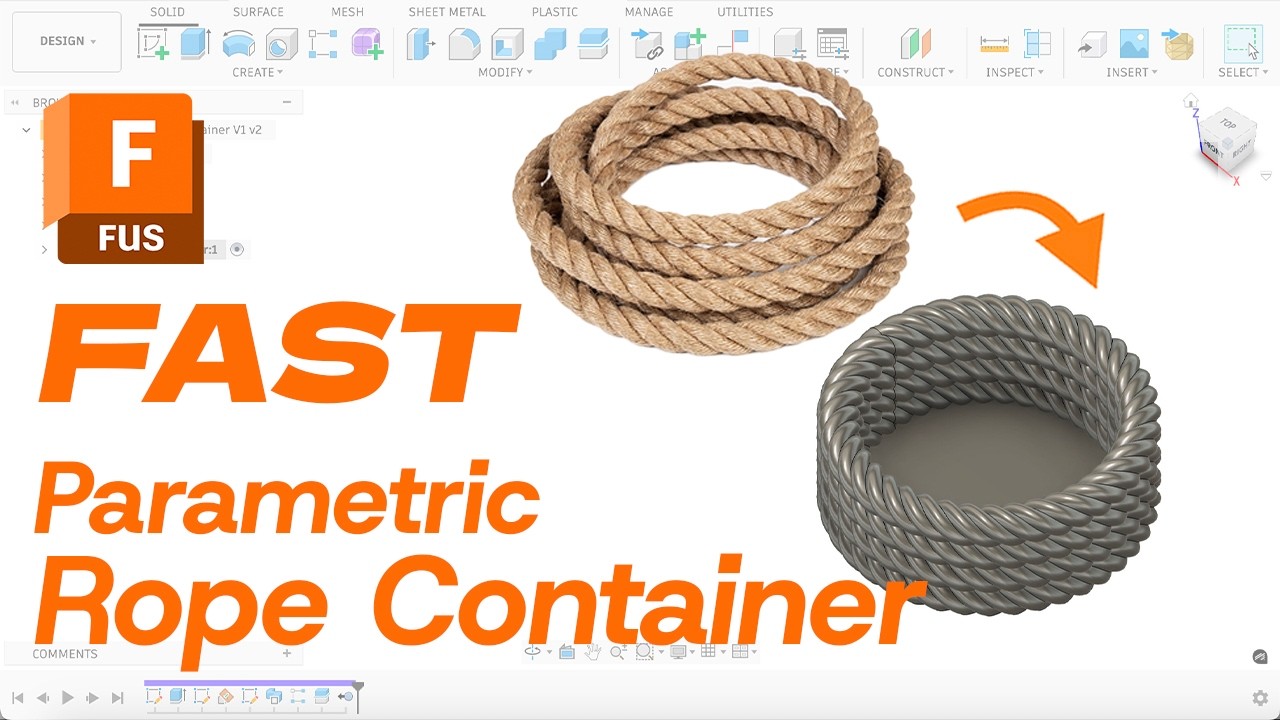TEXTURE That Feels Real! 3D Printed Parametric Rope Container - Fusion 360