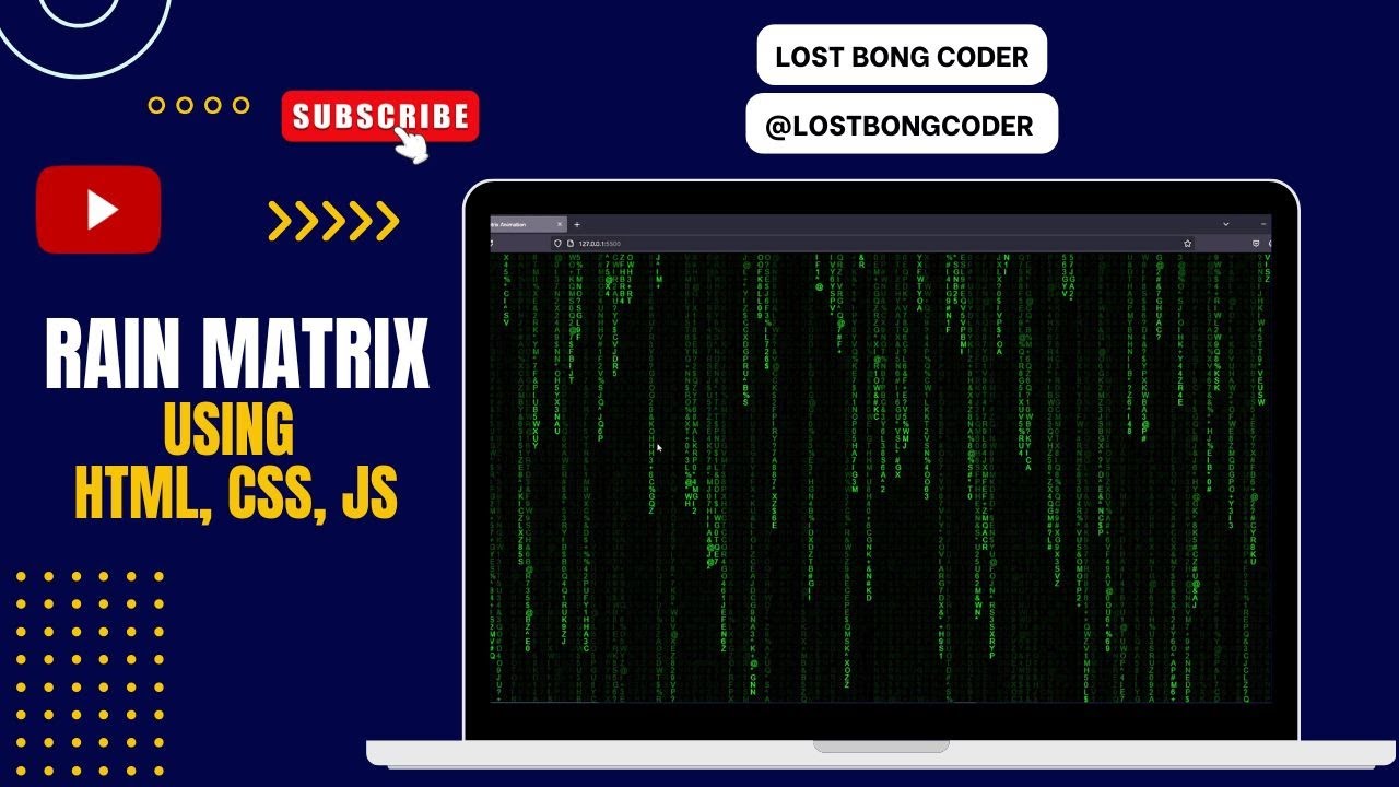 HOW TO BUILD A REALISTIC RAIN MATRIX EFFECT WITH HTML, CSS & JAVASCRIPT #codingtutorial #codewithme