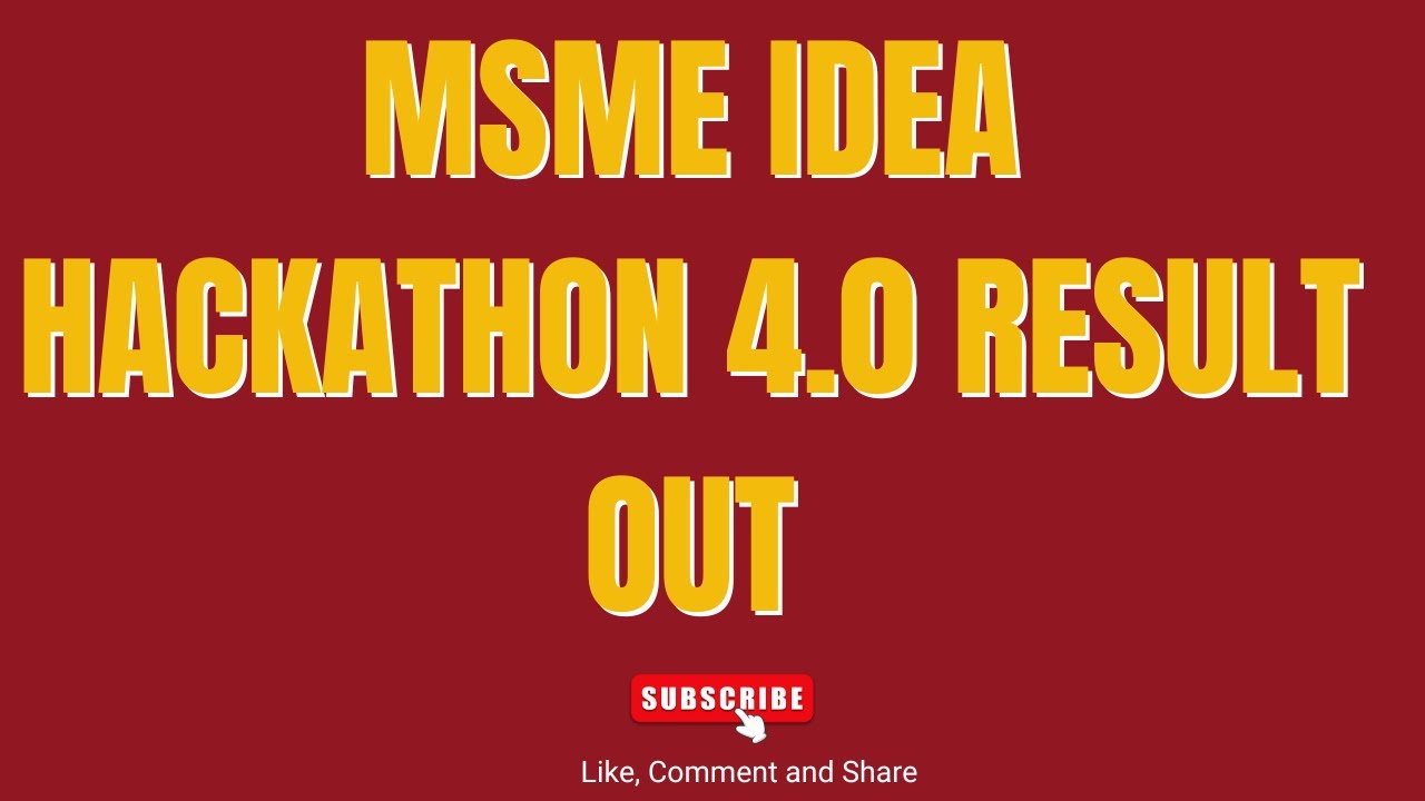 MSME idea hackathon 4.0 result | MSME idea hackathon 2024 result. #msme #msmeideahackathonresult