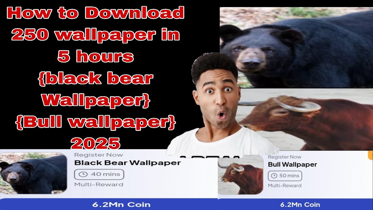 How to complete download 250  Black Bear wallpaper / Bull wallpaper 2025