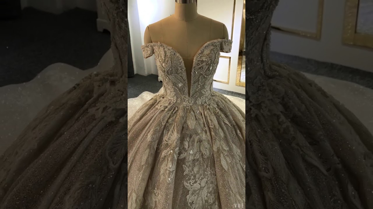 Amanda Novias Champagne and ivory luxury ball gown Lace New Wedding ...