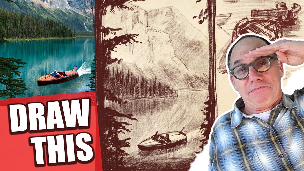 Let's draw a Chris Craft Boat Travel poster.