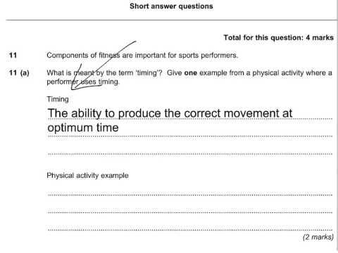 Components of fitness - Timing