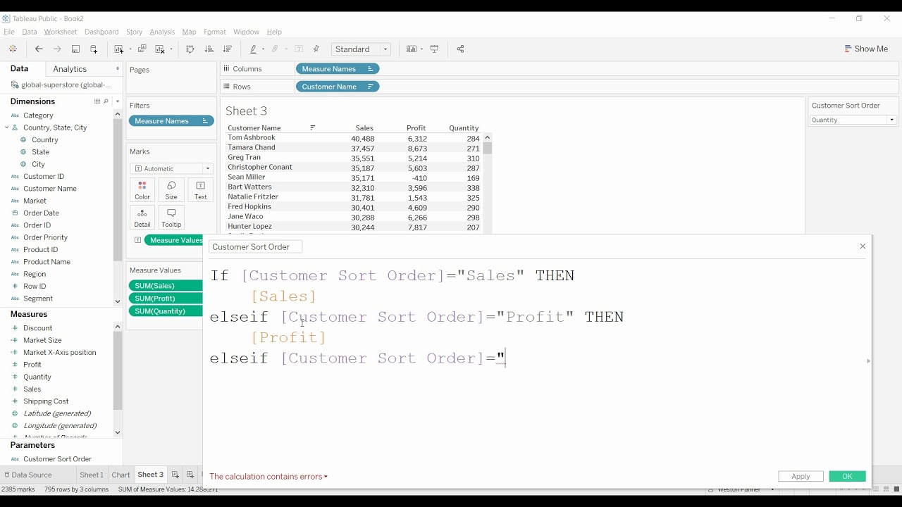 Tableau Tutorial - Create Dynamic Sorting using a Parameter Control and FIXED