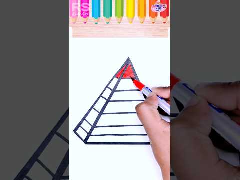 How to draw A Rainbow Pyramid Drawing for kids #art #viral #shortsfeed #youtubeshorts #shorts #short