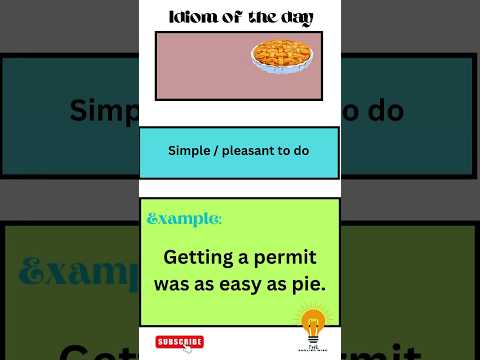 Idiom of the day-As easy as pie