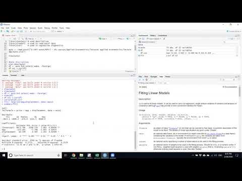 R Studio - Basics of Running a Simple Ordinary Least Squares OLS Regression, Graphs and Diagnostics