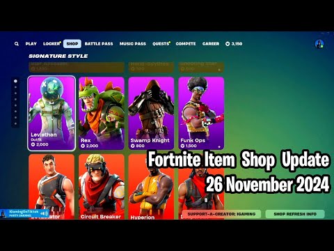 Fortnite Item Shop Update: November 26, 2024 (25 November 2024 for USA)! Leviathan, Rex & Family Guy